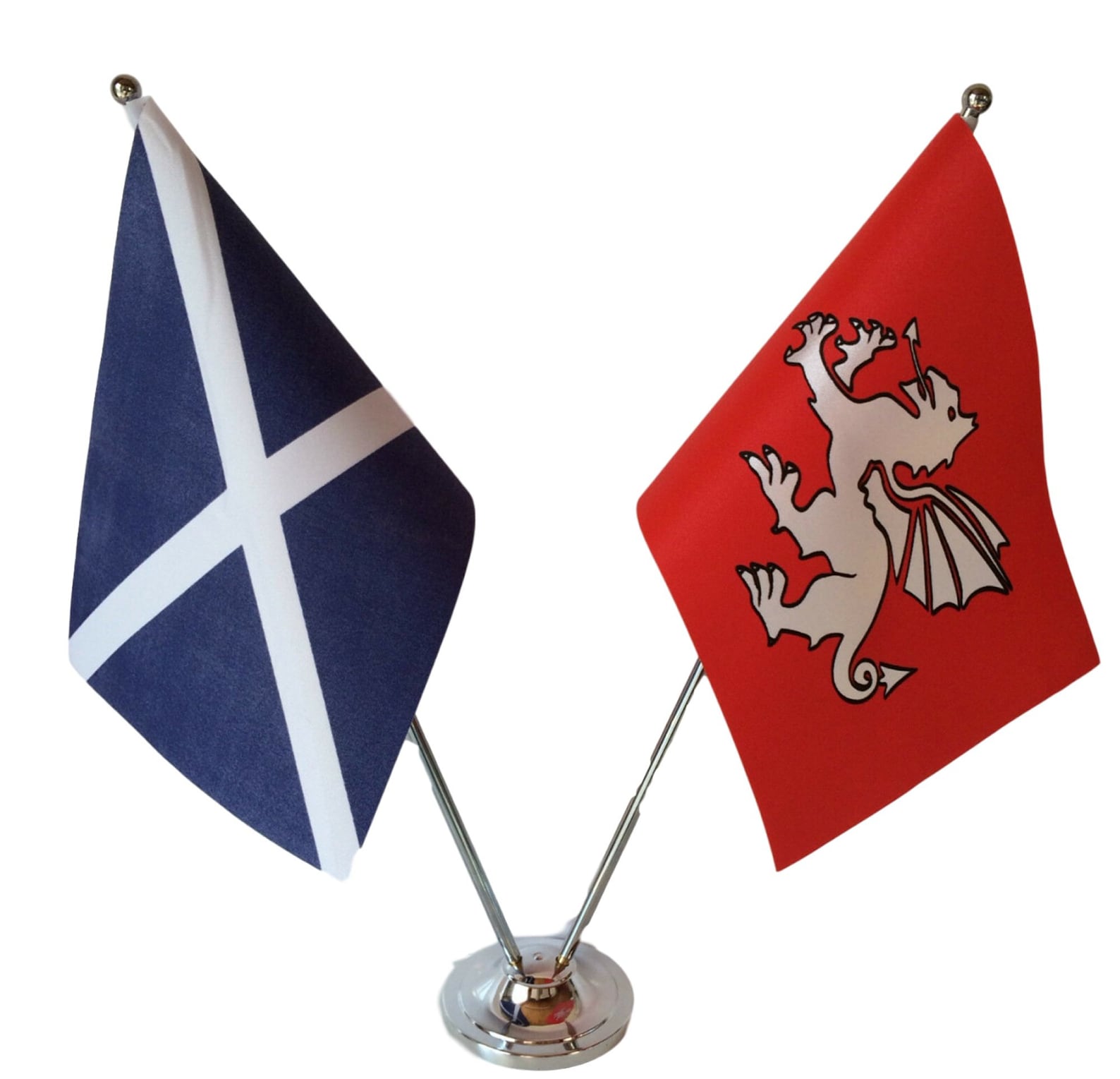 Scotland & English White Dragon Flags Chrome and Satin Table - Etsy