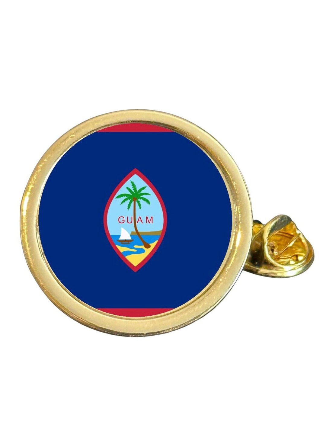 Guam Flag Gold Plated Domed Lapel Pin Badge in Bag - Etsy