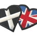 Cornwall Flag and Union Jack Flag Heart Friendship Sew / Iron on Patch ...