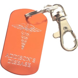 Personalised Addison's Disease SOS Medical Alert ID Tag - Etsy UK