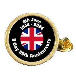 D-day 80th Anniversary 1944-2024 UK Gold Plated Lapel Pin Badge - Etsy