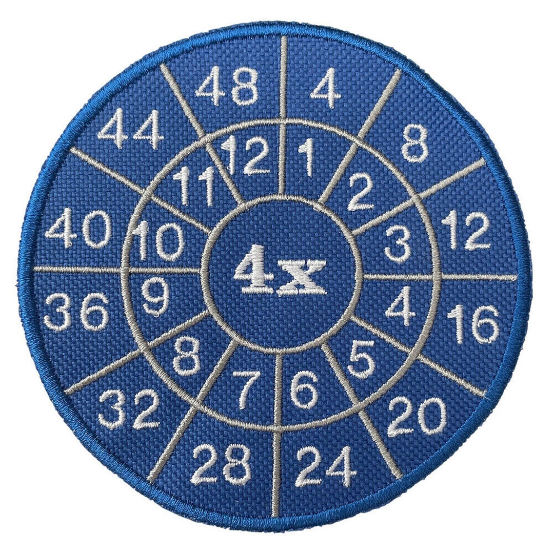 Times Table Wheel (4 X Tables) Embroidered Maths Homework Helper (A) - Etsy