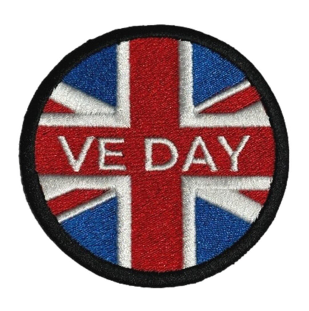 VE Day Fully Embroidered Round Sew or Iron on Patch (A) - Etsy