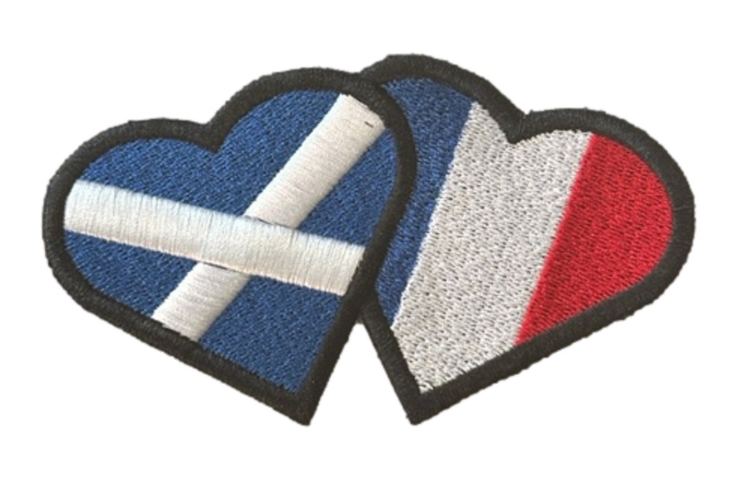 Scotland Saltire Flag and France Flag Heart Friendship Sew / Iron on ...