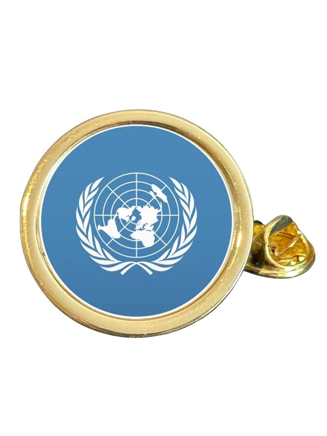 UN United Nations Gold Plated Domed Lapel Pin Badge in Bag - Etsy
