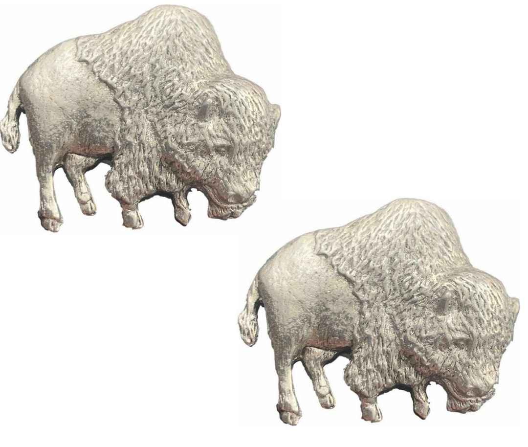 2 X Buffalo Handcrafted From English Pewter Lapel Pin Badges - Etsy