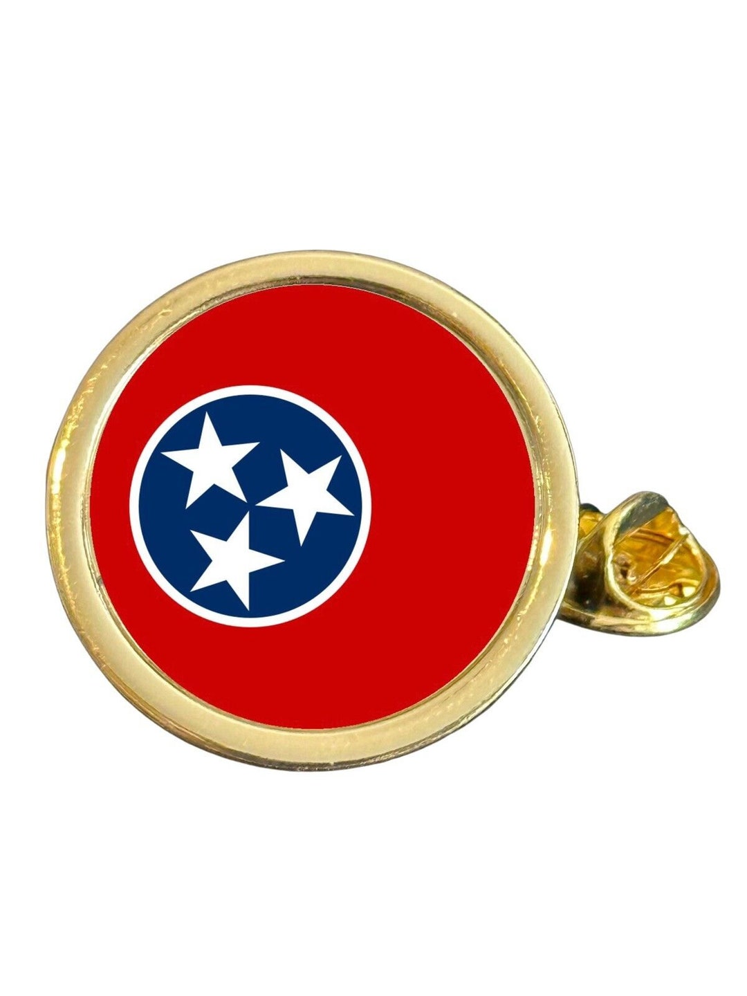 State of Tennessee Part Flag USA Gold Plated Domed Lapel Pin Badge in ...