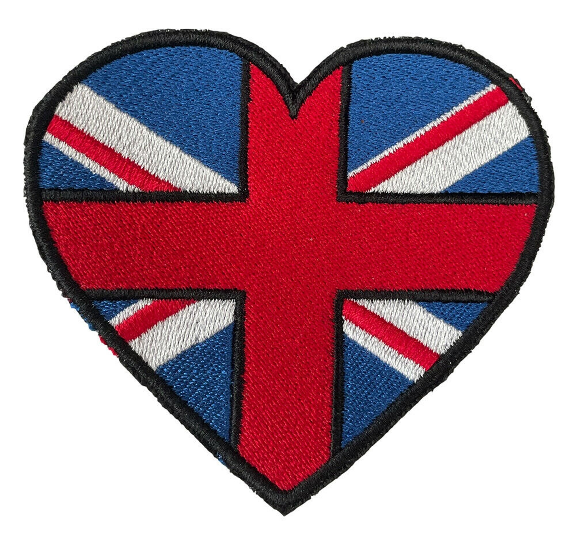 Fully Embroidered Heart Union Jack Sew on Patch Badge (A) - Etsy