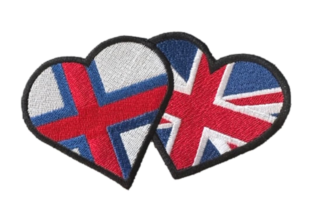 Faroe Isles Flag and Union Jack Flag Heart Friendship Sew / Iron on Patch Badge (A) - Etsy