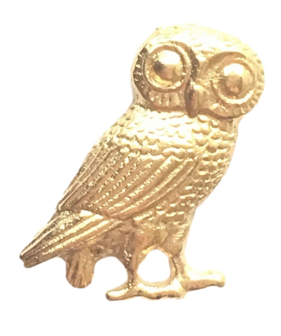 Roman Owl of Minerva Small Gold Plated Pewter Pin Badge | Etsy