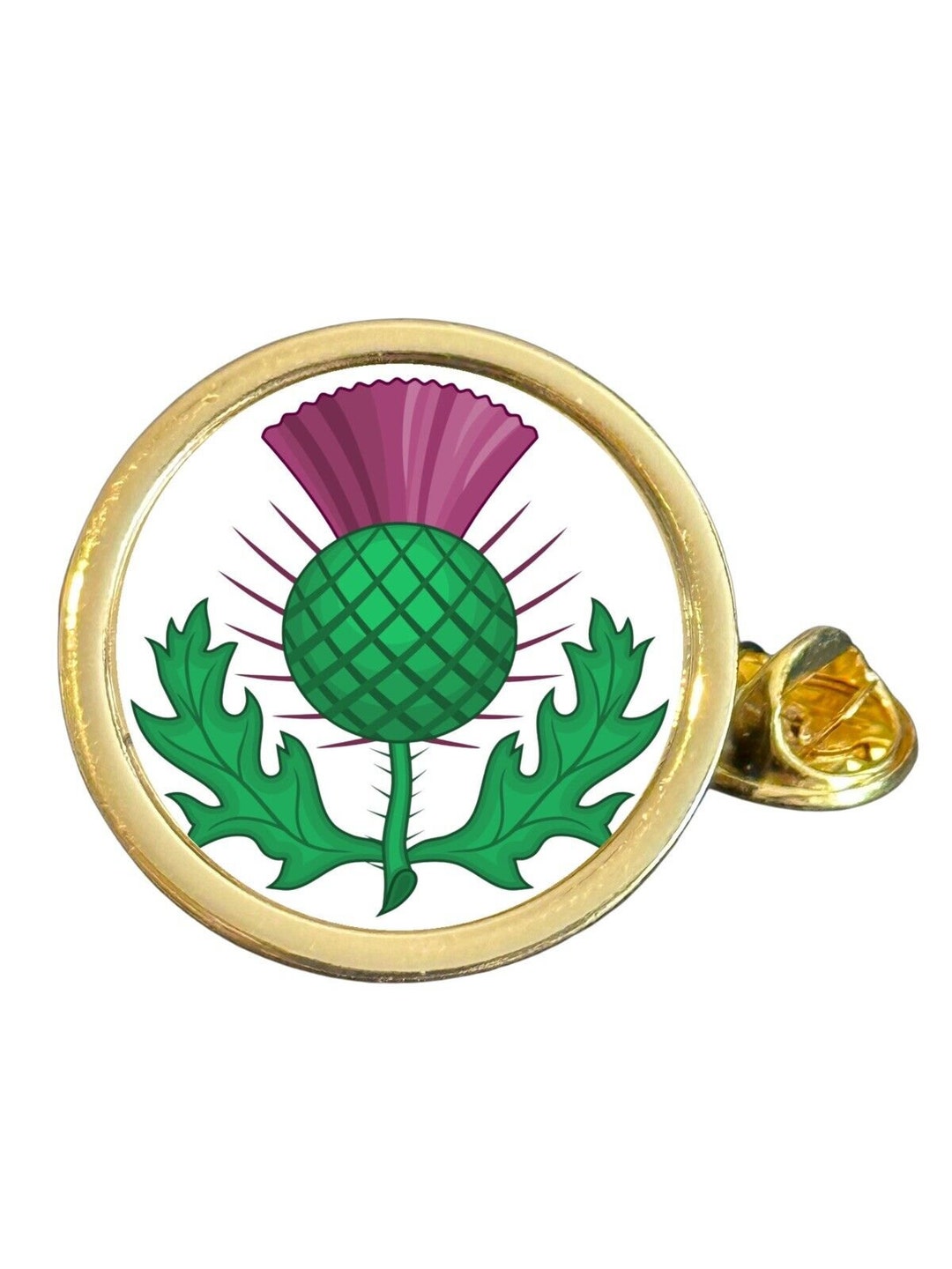 Scottish Thistle Award Gold Plated Domed Lapel Pin Badge in Bag - Etsy