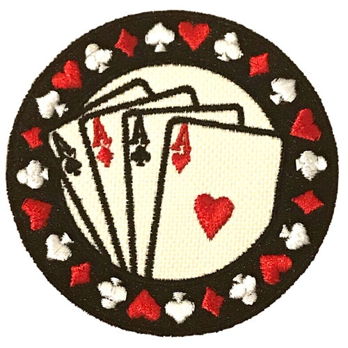 Large Gamblers Poker Set Iron-on Embroidered Patch 4 of a - Etsy