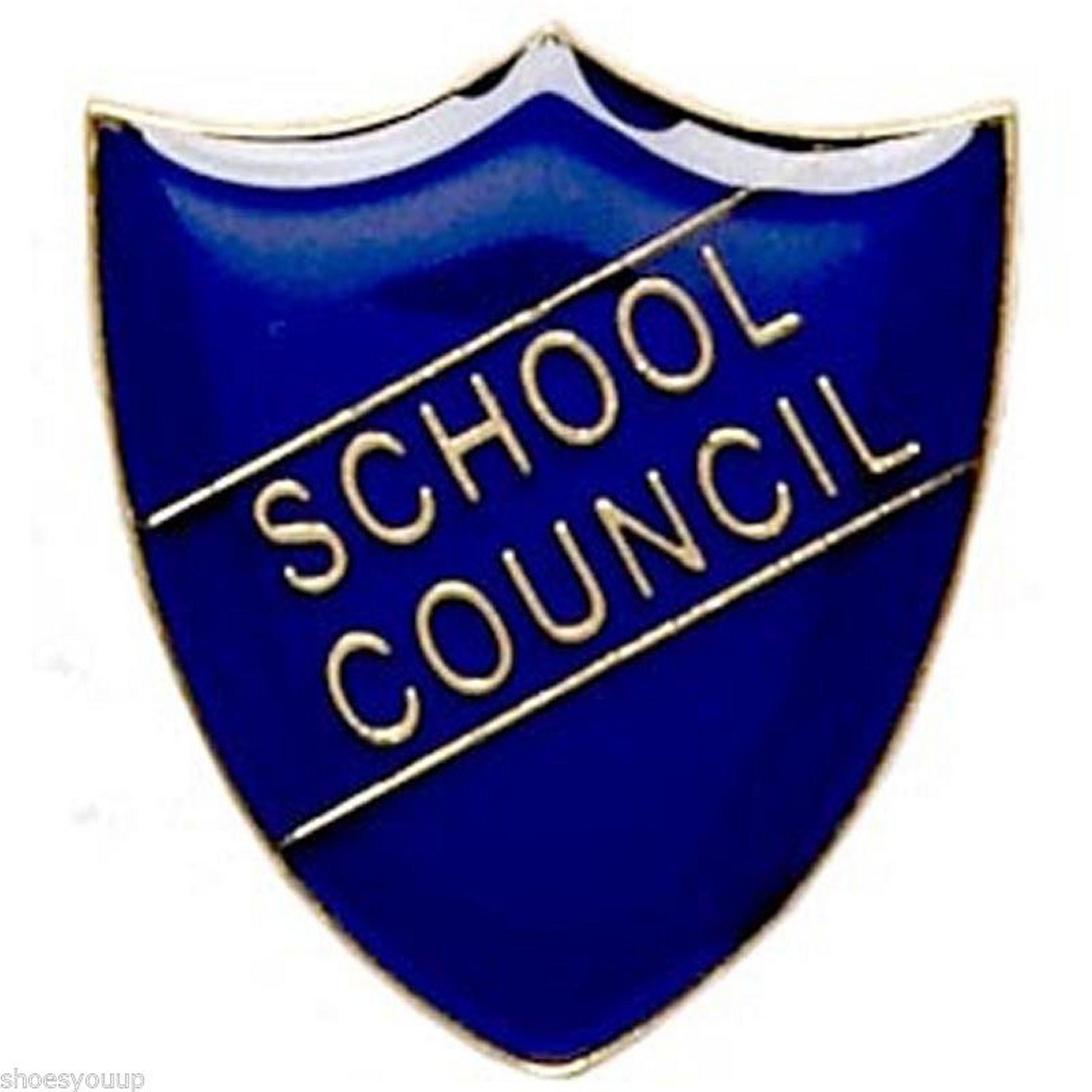 Blue School Council Shield Shape Badge ideal for schools | Etsy