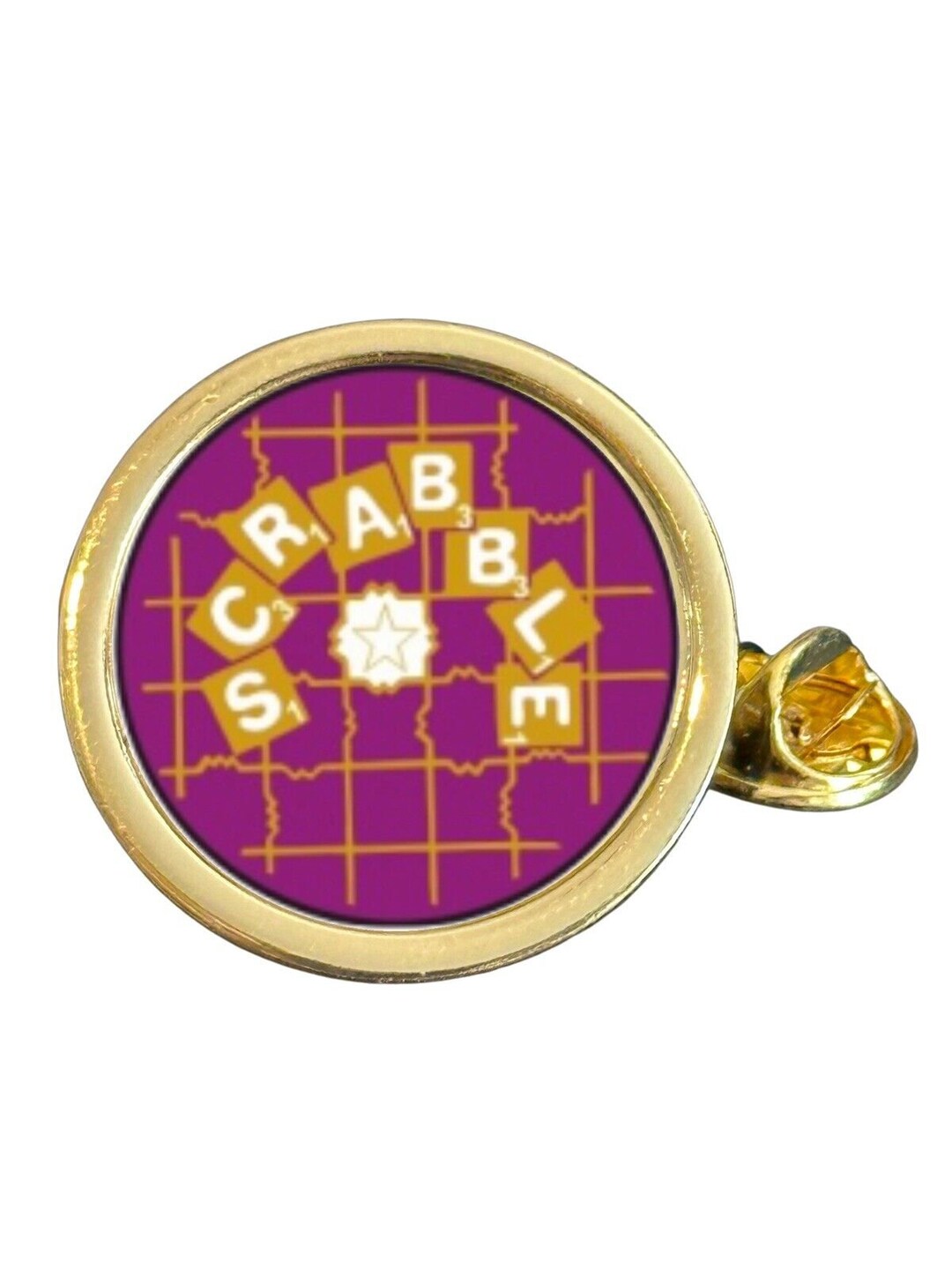 Scrabble Gold Plated Domed Lapel Pin Badge in Bag - Etsy