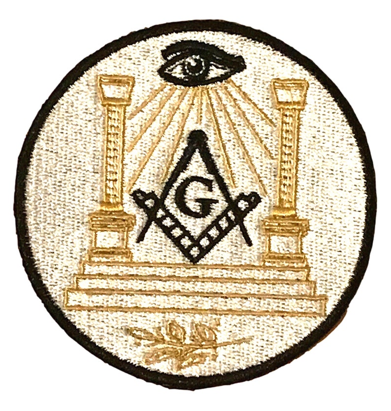 Masonic Crest & Temple With All Seeing Eye Embroidered Sew or - Etsy
