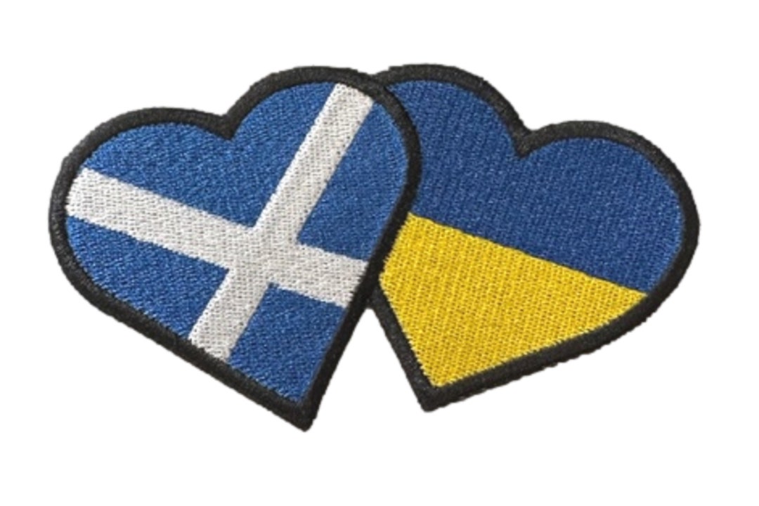 Scotland Saltire Flag and Ukraine Flag Heart Friendship Sew / Iron on ...