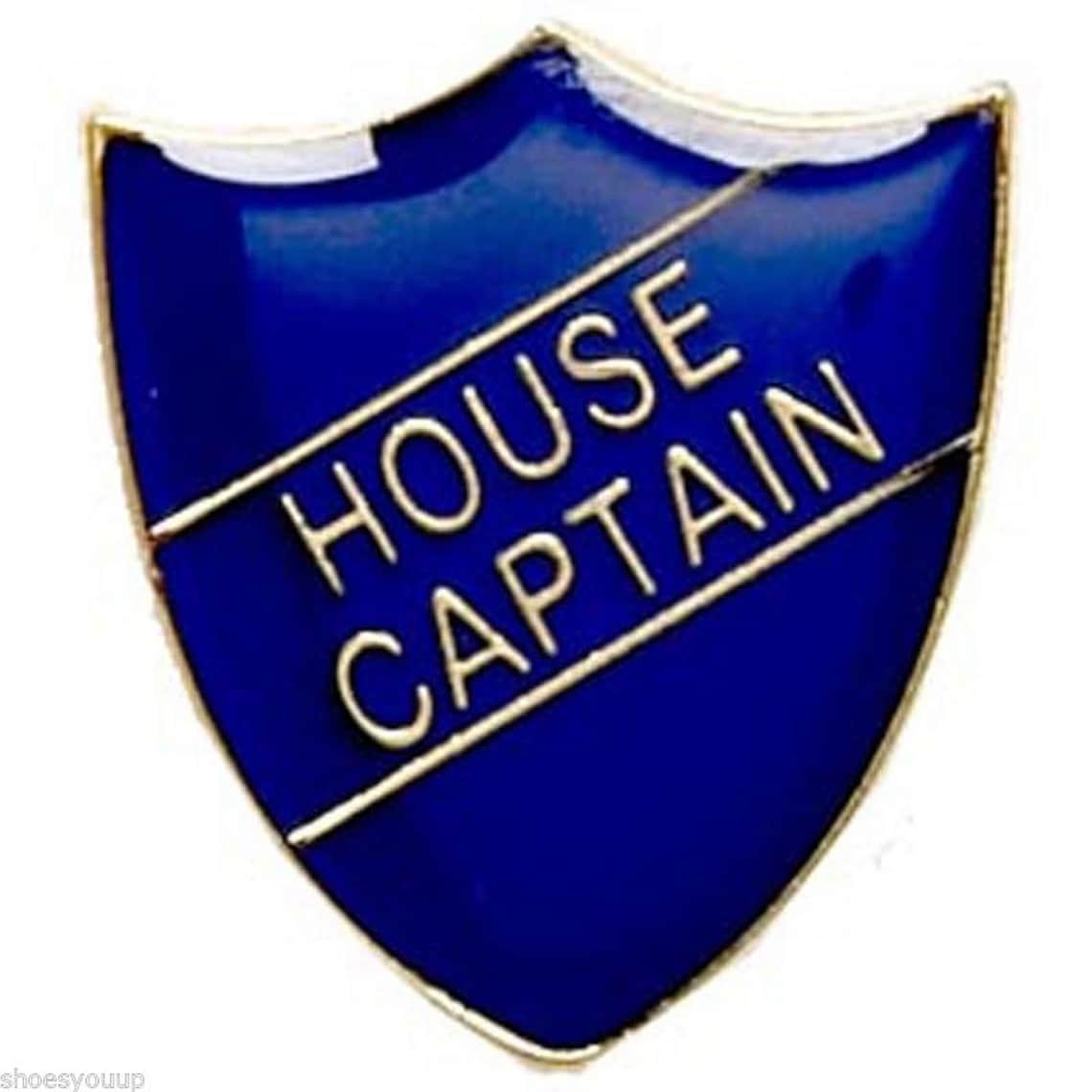 Blue House Captain Shield Shape Badge ideal for schools | Etsy