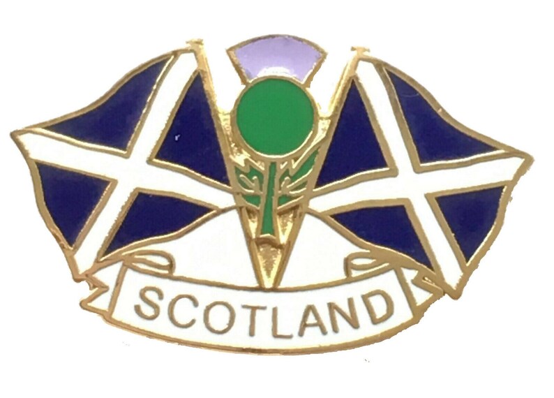 Scotland Double Saltires and Thistle Enamel Lapel Pin Badge - Etsy