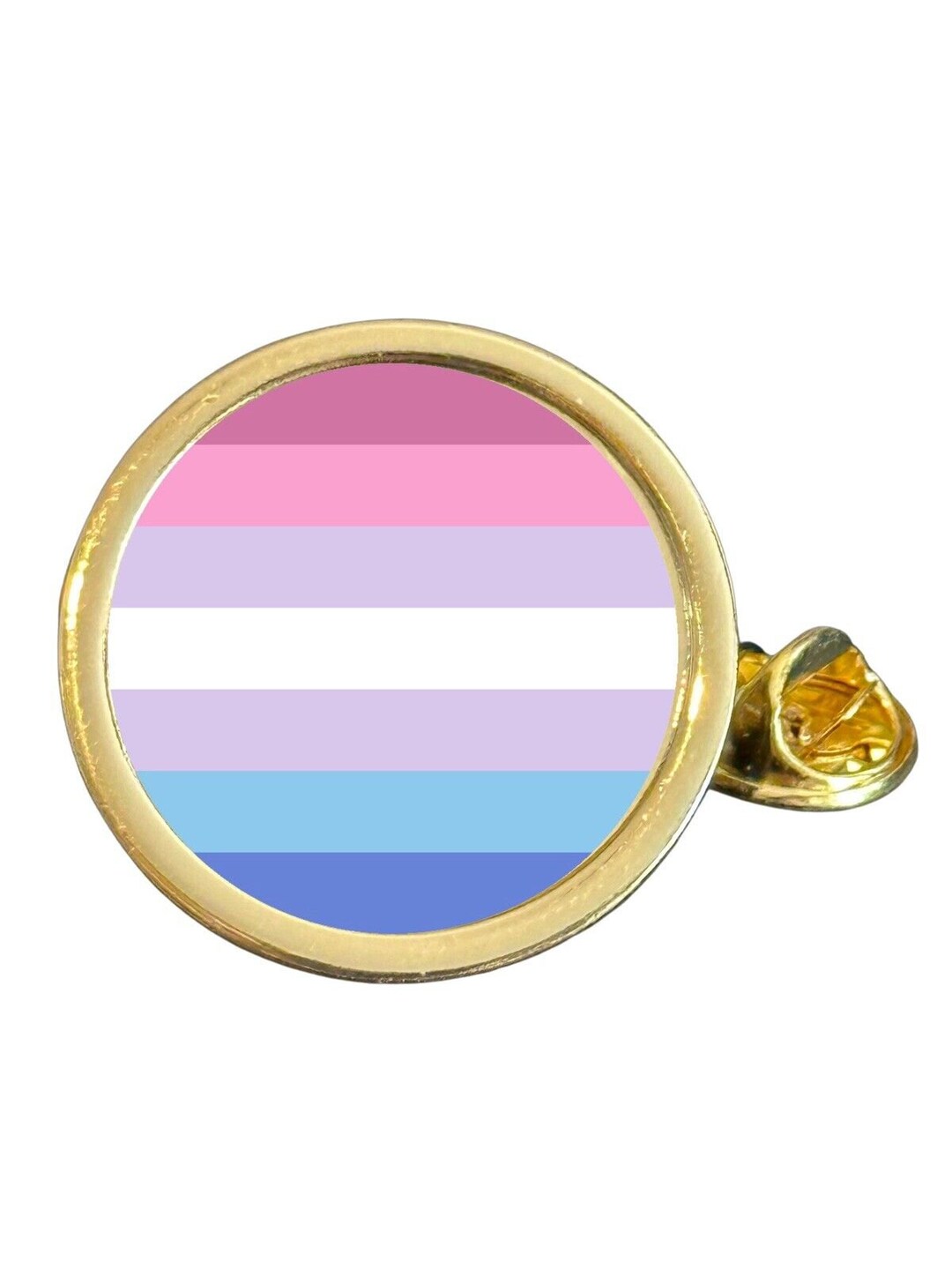 Bigender LGBTQ+ Pride Gold Plated Domed Lapel Pin Badge in Bag - Etsy