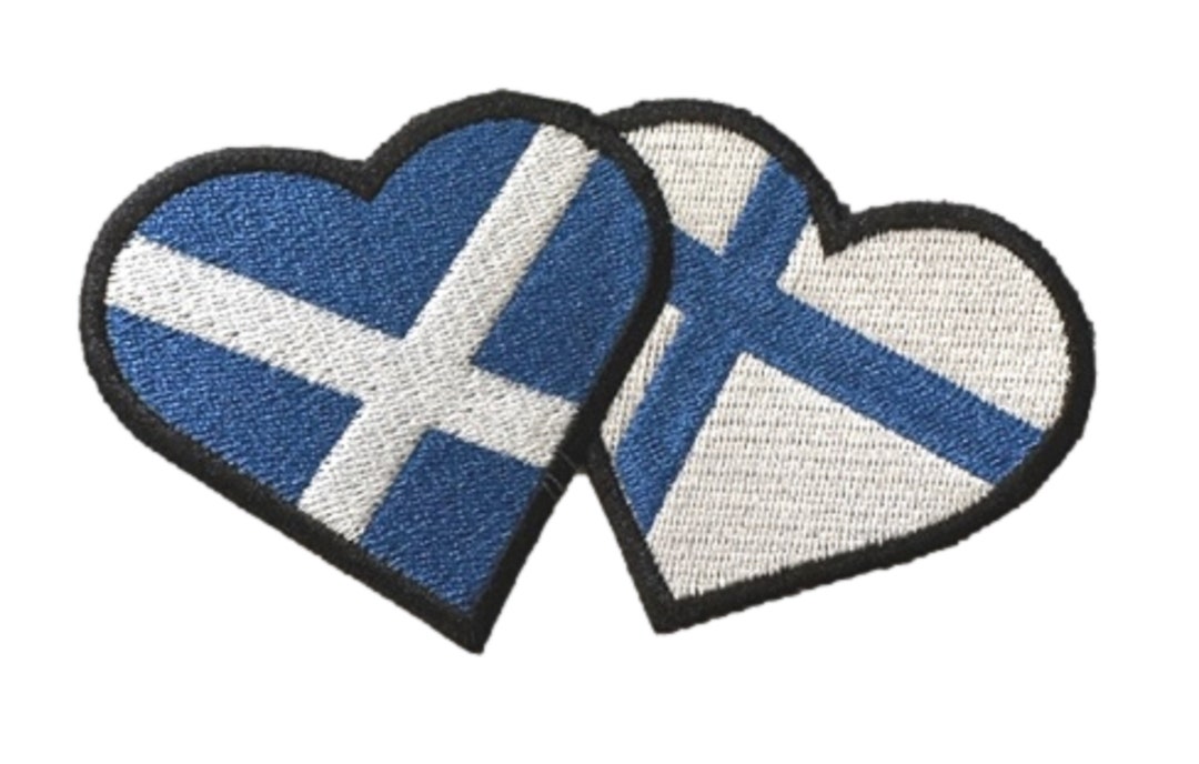 Scotland Saltire Flag and Finland Flag Heart Friendship Sew / Iron on ...