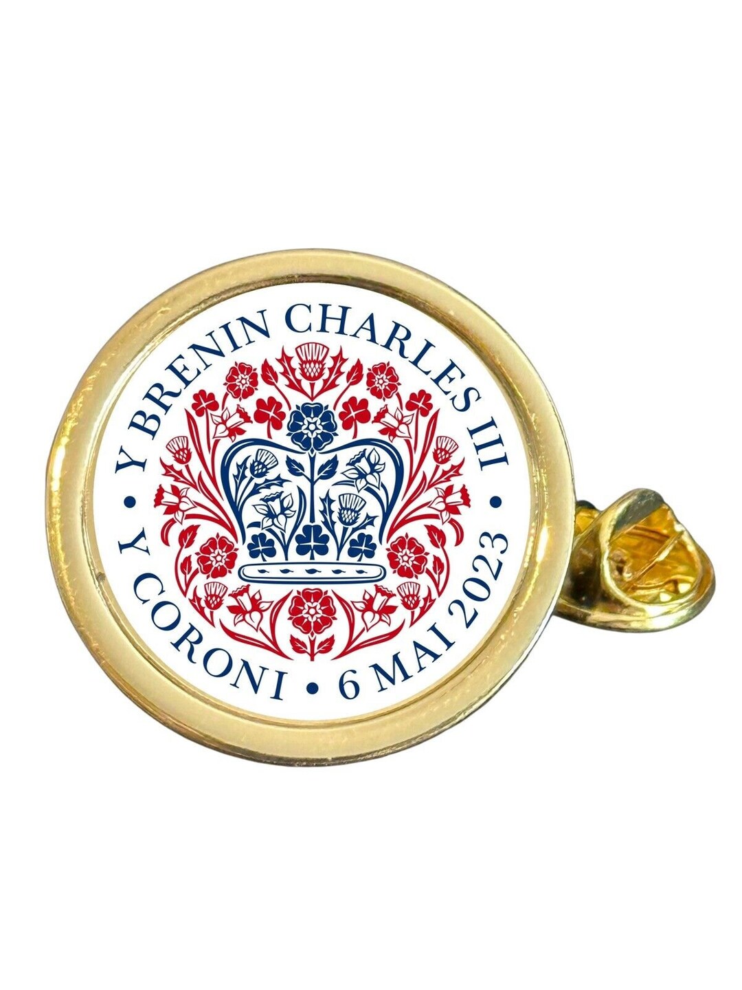Official Design King Charles Coronation Gold Plated Domed Lapel Pin ...