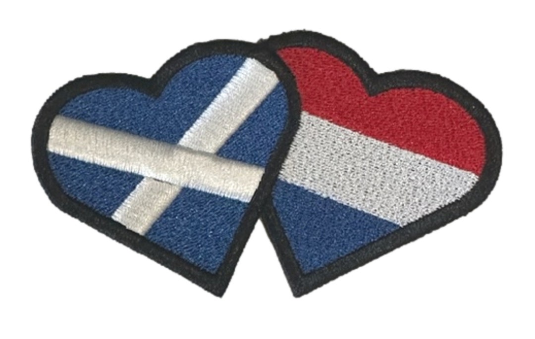 Scotland Saltire Flag and Netherlands Flag Heart Friendship Sew / Iron ...