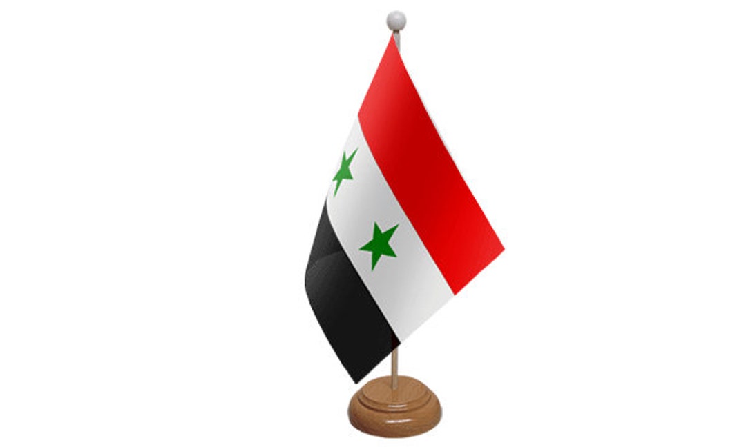 Syria Table Flag 9 X 6 With Wooden Stand - Etsy