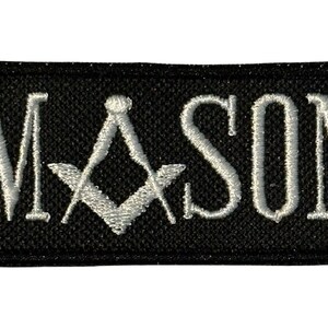 Fully Embroidered Black/white Mason Sew on or Iron on Patch Badge (A ...