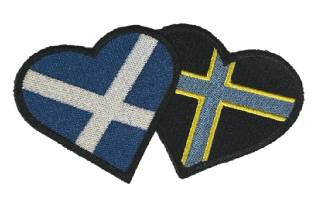 Scotland Saltire Flag and Caithness Flag Heart Friendship Sew / Iron on ...