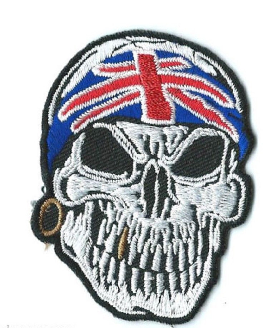 Union Jack Bandana Pierced Pirate Skull Embroidered Patch (A482) - Etsy
