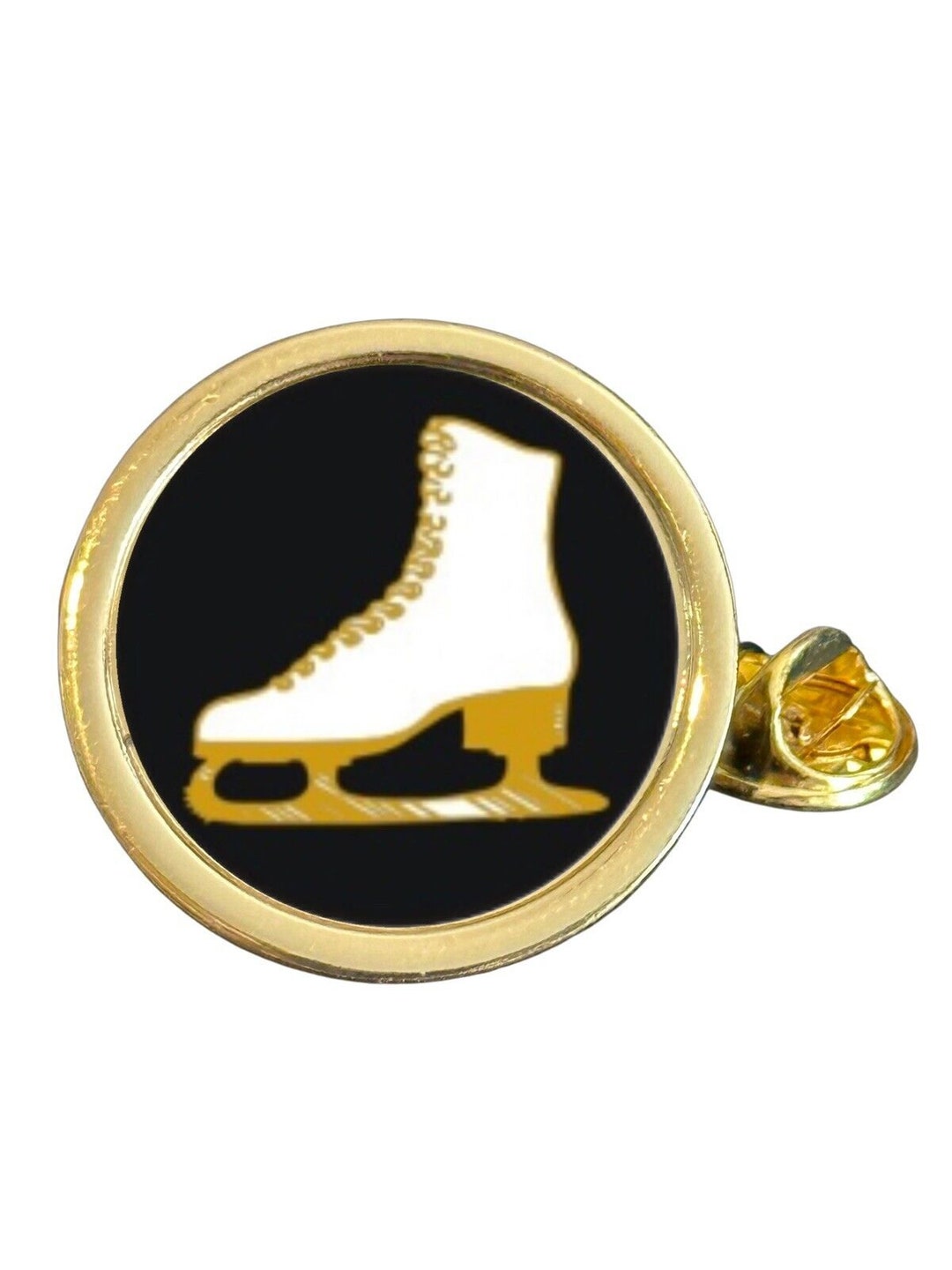 Ice Skating Boot Gold Plated Domed Lapel Pin Badge - Etsy