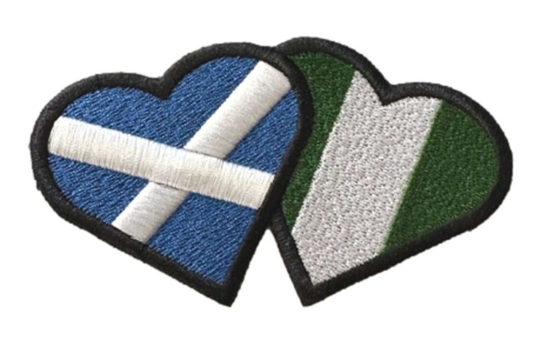 Scotland Saltire Flag and Nigeria Flag Heart Friendship Sew / Iron on ...