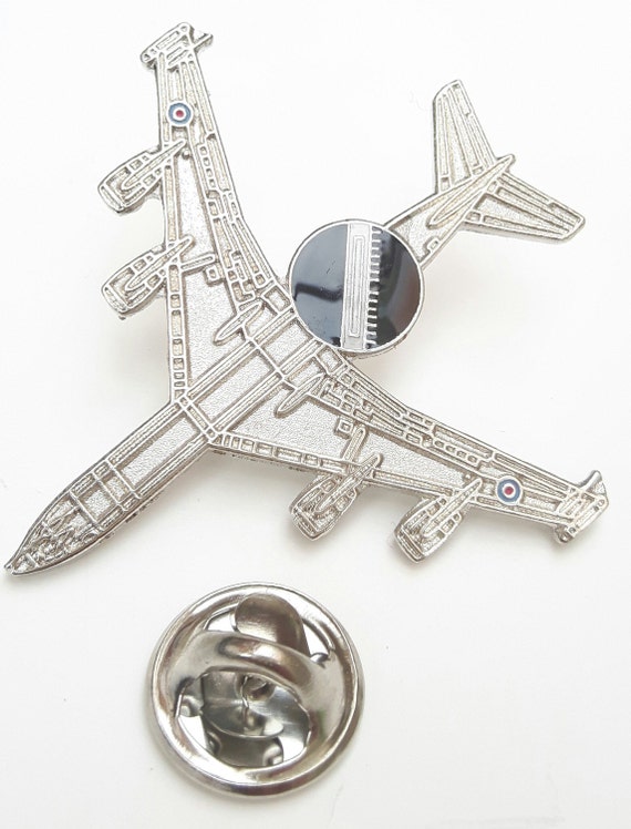 Badges & Patches E3D AWACS Aeroplane Plane View Lapel Pin Badge Silver ...