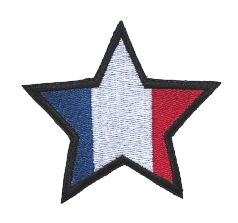 France Flag Star Shaped Fully Embroidered Sew / Iron on Patch Badge (A ...