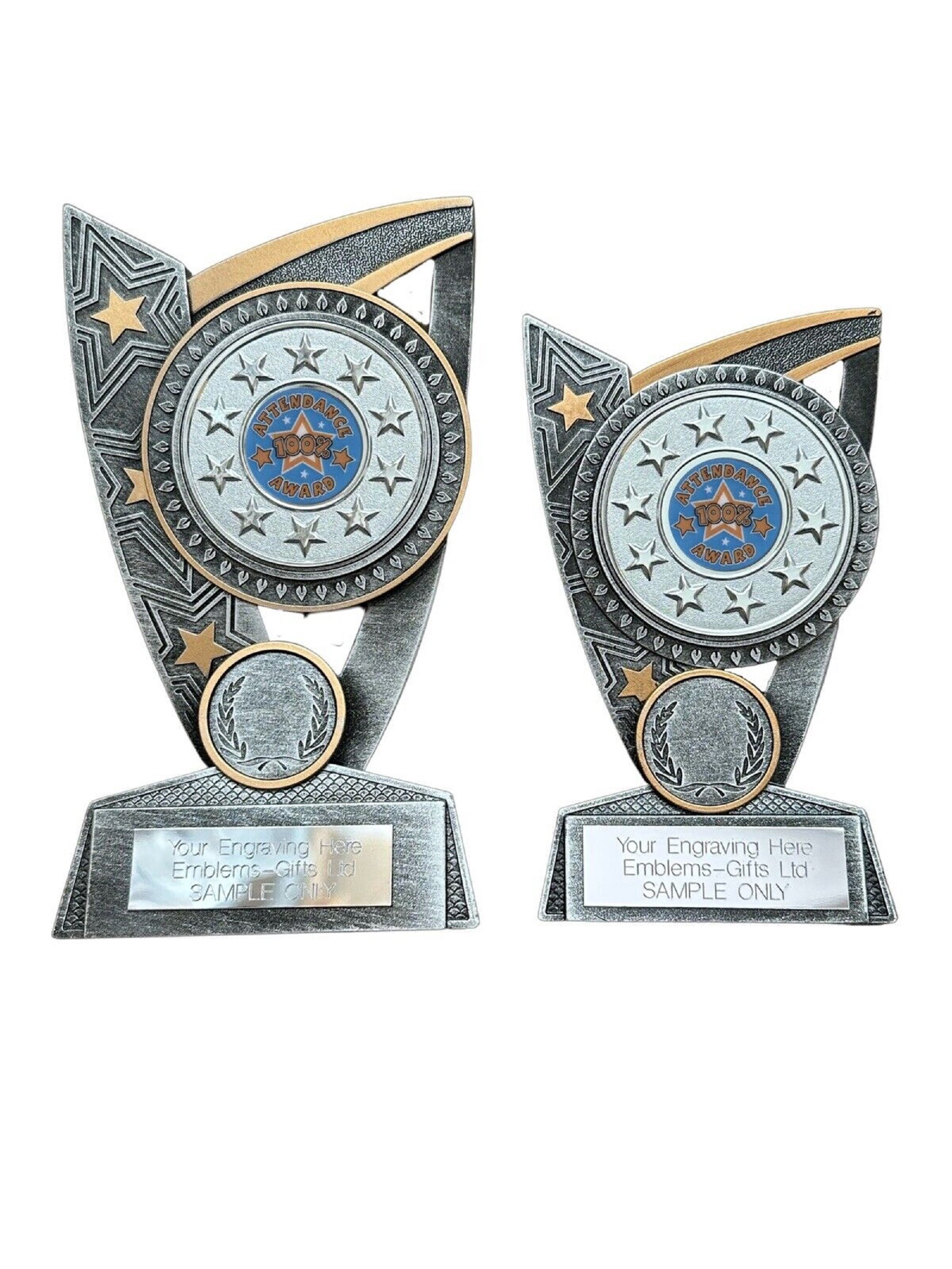 100% Attendance Award Triumph Resin Sports Trophy Engraved Free - Etsy