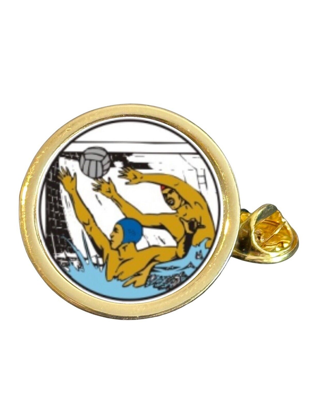 Water Polo Match Gold Plated Domed Lapel Pin Badge in Bag - Etsy