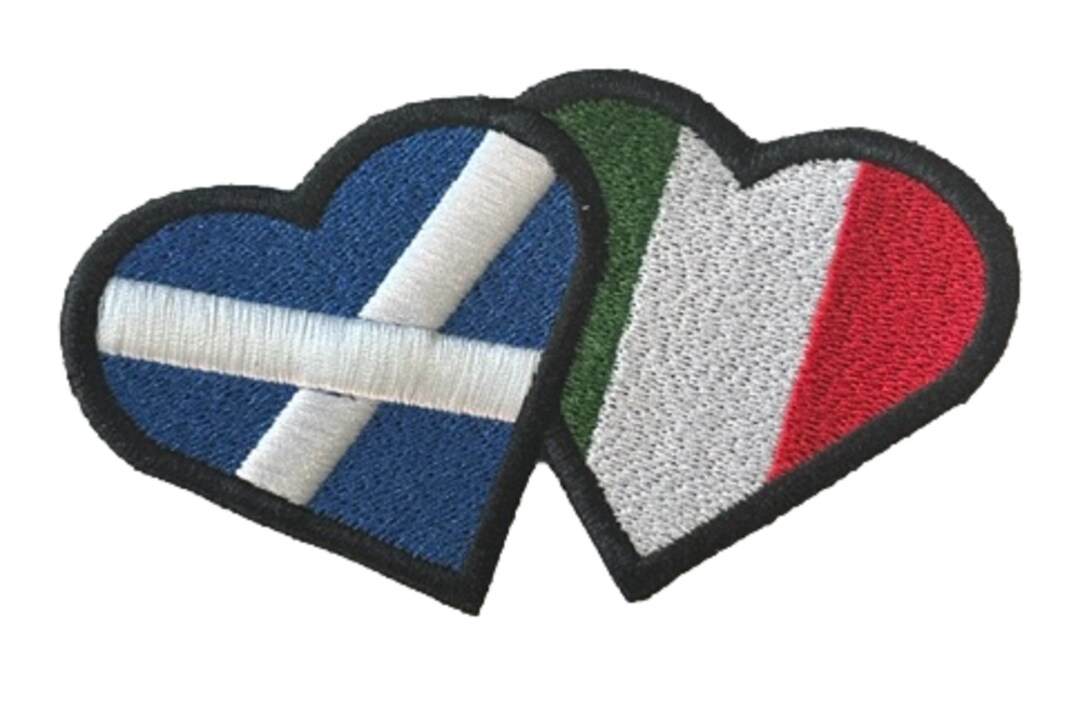 Scotland Saltire Flag and Italy Flag Heart Friendship Sew / Iron on ...
