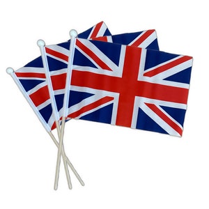 3 X Very Small Union Jack Hand Waving Flags on Sticks 9inch X 6inch - Etsy