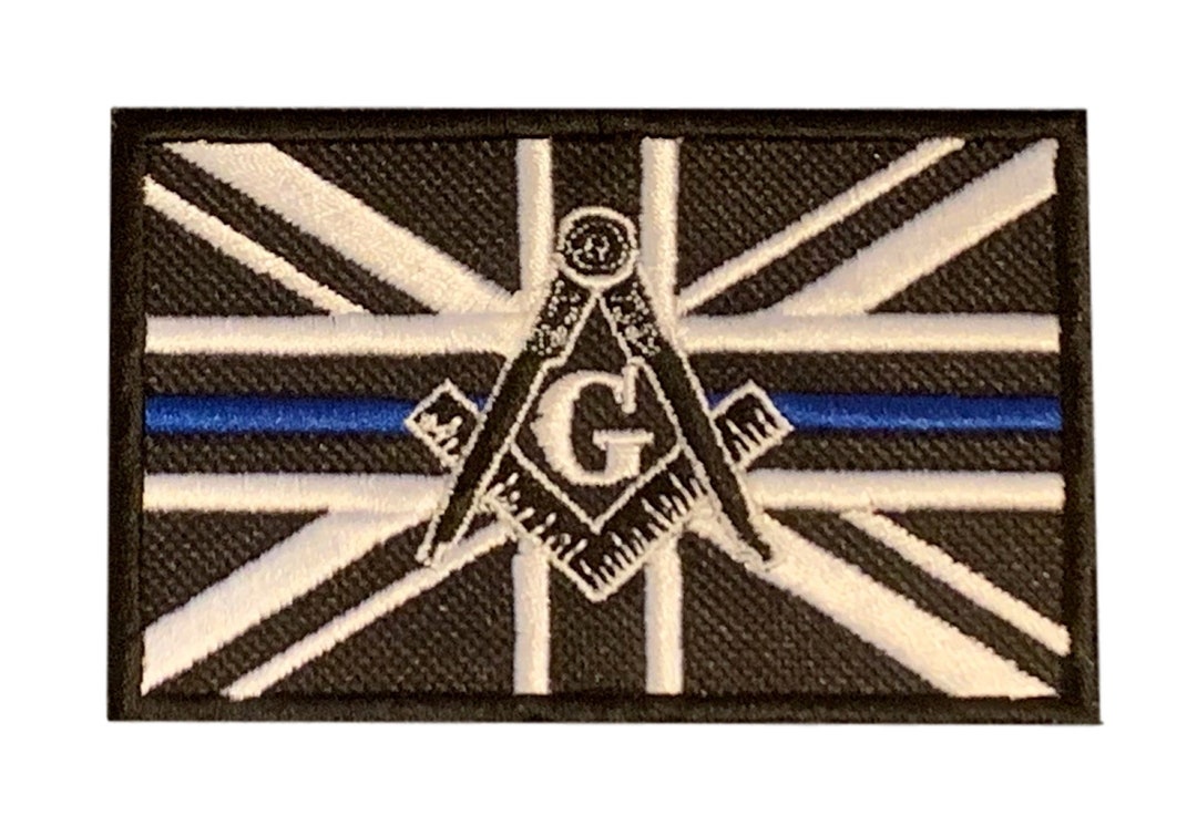 Masonic with G Thin Blue Line Bordado Coser / Hierro en Parche Insignia ...