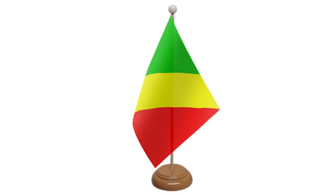 Congo Brazzaville Small Table Flag 9 X 6 With Wooden Stand - Etsy