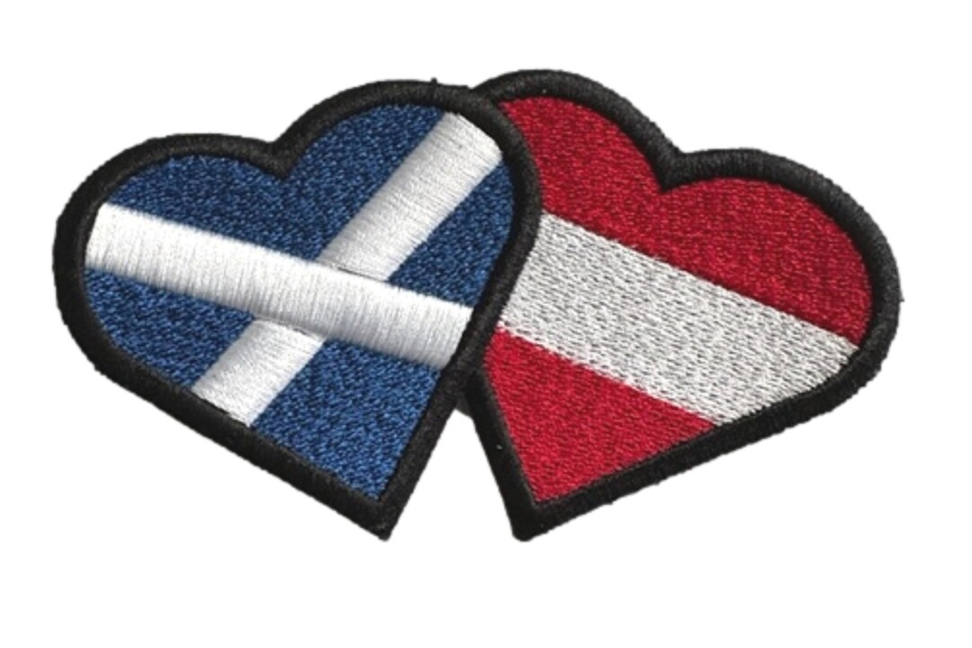Scotland Saltire Flag and Austria Flag Heart Friendship Sew / Iron on ...