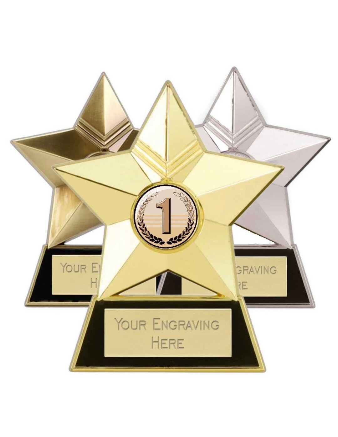 Number 1 Star Metal Plaque Award 12cm 4 3/4 Engraved Free - Etsy