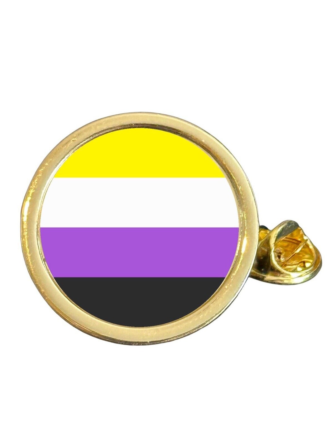 Non-binary LGBTQ+ Pride Gold Plated Domed Lapel Pin Badge in Bag - Etsy