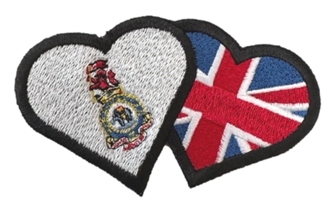 Duke of Wellington Military and Union Jack Heart Friendship Sew / Iron ...