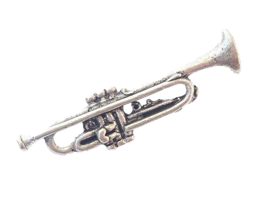 Music Trumpet Hand-finished English Pewter Lapel Pin Badge in Gift Bag ...