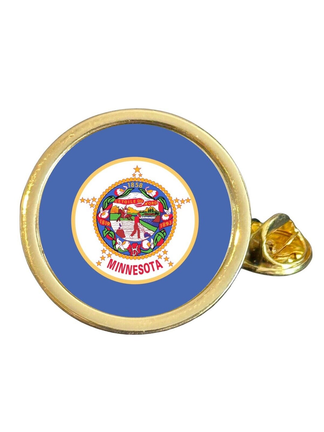 State of Minnesota Part Flag USA Gold Plated Domed Lapel Pin Badge in ...
