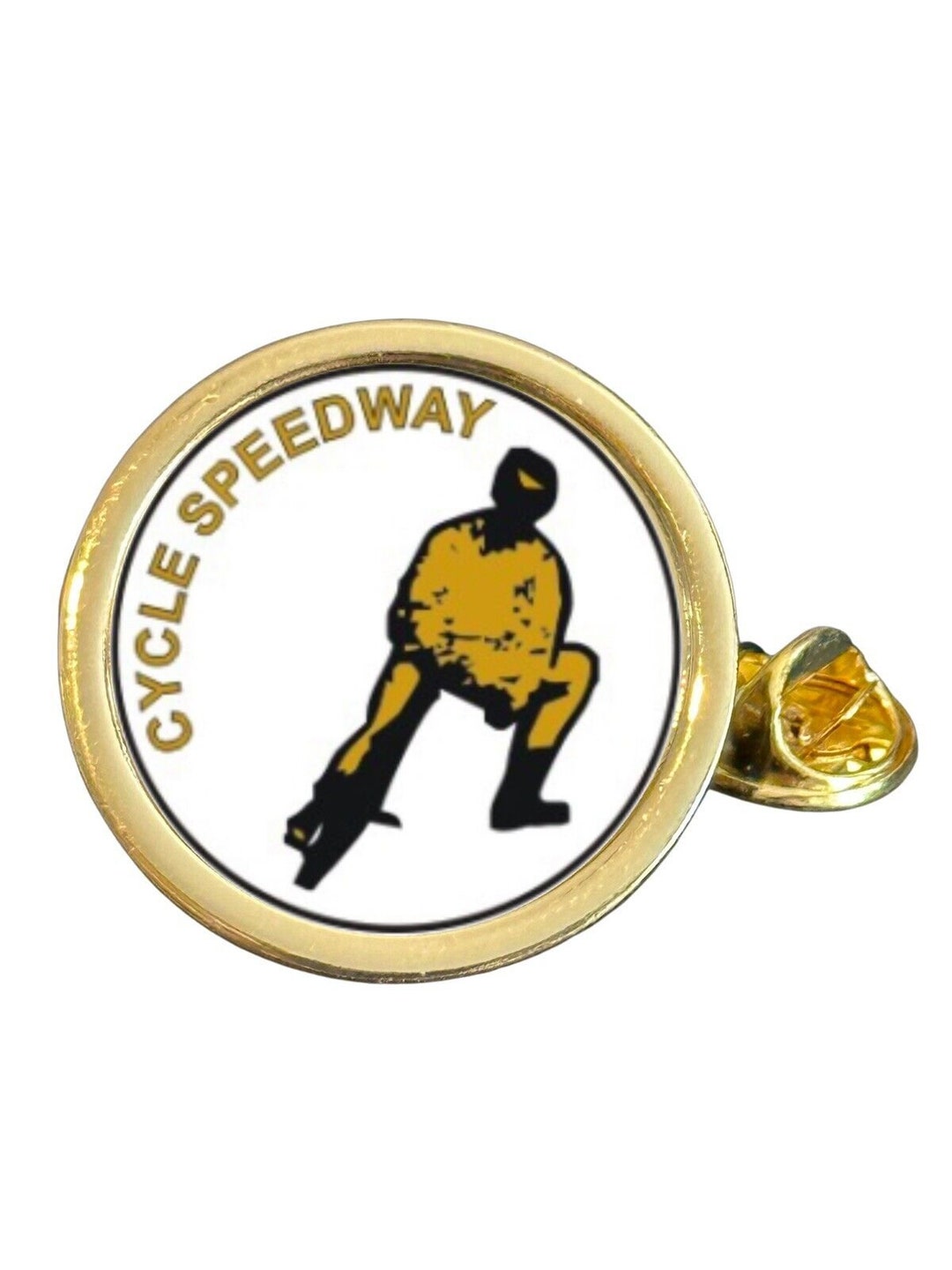 Cycle Speedway Gold Plated Domed Lapel Pin Badge in Bag - Etsy