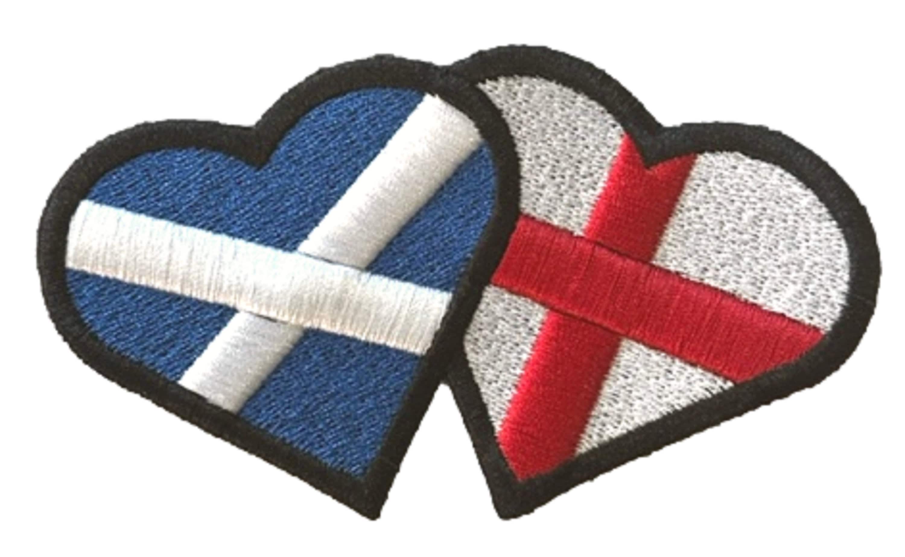 Scotland Saltire Flag and England Flag Heart Friendship Sew / Iron on ...