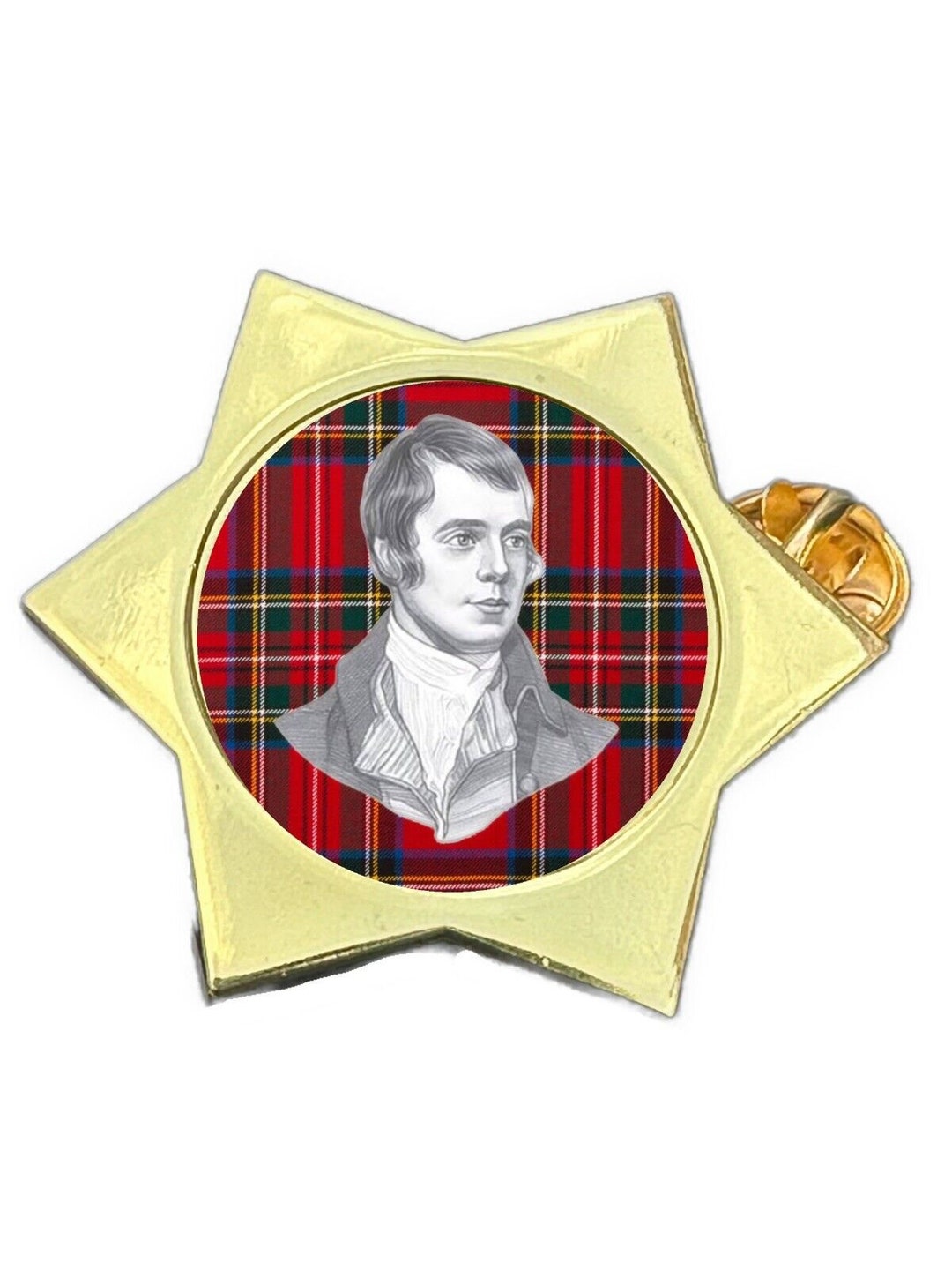 Robert Burns “rabbie” Gold Star Lapel Pin Badge - Etsy
