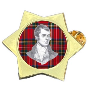 Robert Burns “rabbie” Gold Star Lapel Pin Badge - Etsy